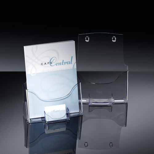 Luxe Folderhouder A4 + Visitekaarthouder | Folderdisplay A4 staand